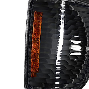 SPEC-D TUNING Black Housing Clear Lens Corner Lights Compatible with 1992-2006 Ford Econoline Van E150 E250 L+R Pair Assembly