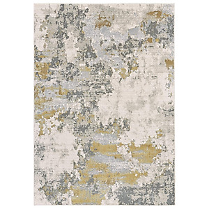 Feizy Rugs Waldor Area Rug, Contemporary Abstract Gold/Birch 5' x 8'