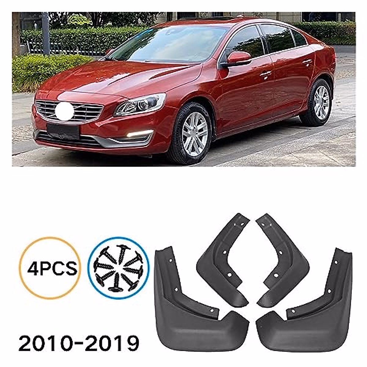 Car Mud Flaps Compatible with Volvo S60 2010~2019 Auto Mudflap Splash Guard Front Rear Mud Fender Mudguards Car Accessories Mudguard