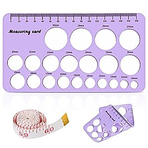 Nipple Ruler, Nipple Ruler for Flange Sizing & Breast Pump Size - New Mothers Must Haves, Soft Silicone Circle Templates Nipple Measurement Tool with Holes & Millimeter Scale for Flange Size Measure
