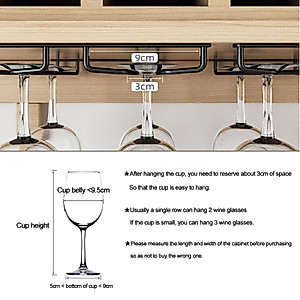 Under Cabinet 2/3/4 Row Wine Glass Holder, Stemware Holder Stand, Hanging Champagne Goblets Holders, Wine Glass Drying Rack, Wine Cup Display Stand, Holds Up To 12 Glasses (Size : 4Row)