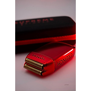 Supreme Trimmer Crunch Mens Foil Shaver STF602 (150 Minute Run Time) Men's Electric Razor | Waterproof Shaver for Short Hair or Stubble, Barber Use | Red