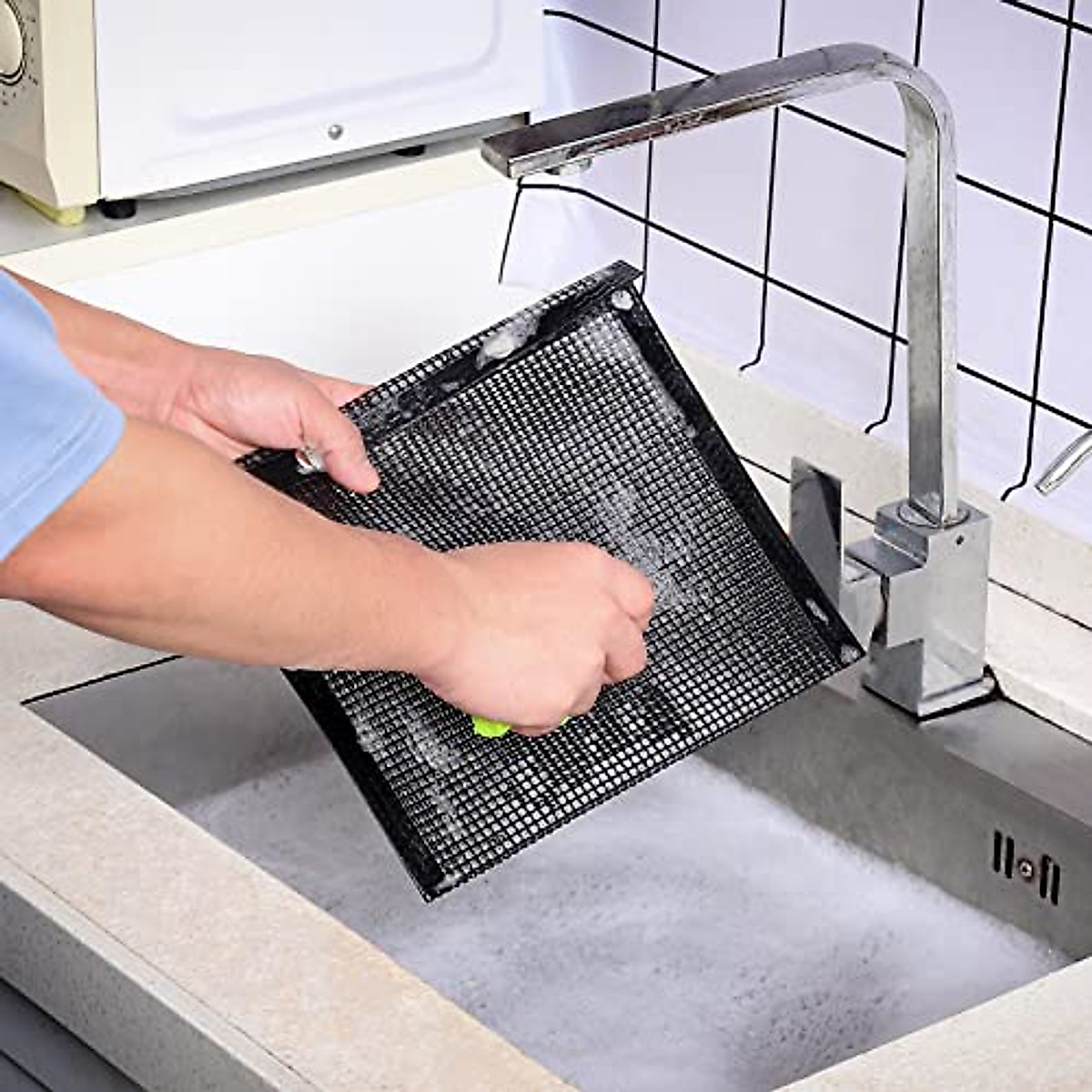 1 Pack BBQ Mesh Grill Bags for Outdoor Grill, Non-Stick Barbecue Bags Reusable for Charcoal Gas Electric Grills Smokers BBQ Veggie Grill Bags for Cooking Vegetables Grilling Bag Pouches Heat-Resistant