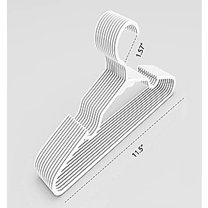 Kid Hangers 100 Pack, 11.5 Inch Big Children Child Hangers Baby Clothes Hangers for Closet (White, 100)