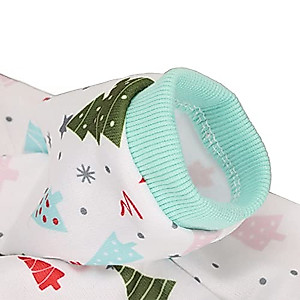 Dog Hoodie, Print on White Odorless Green Christmas Tree Easy to Wear Elastic Dog Sweaters for Winter for Cats S