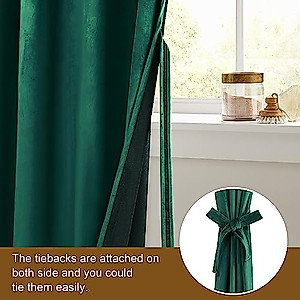 DWCN Dark Green Blackout Velvet Curtains 84 Inches- Refresh Bundleable Heavy Duty Thermal Insulated Noise Absorb Grommet Window Panels for Bedroom/Living Room Backdrop Decor, W52 x L84, Set of 2