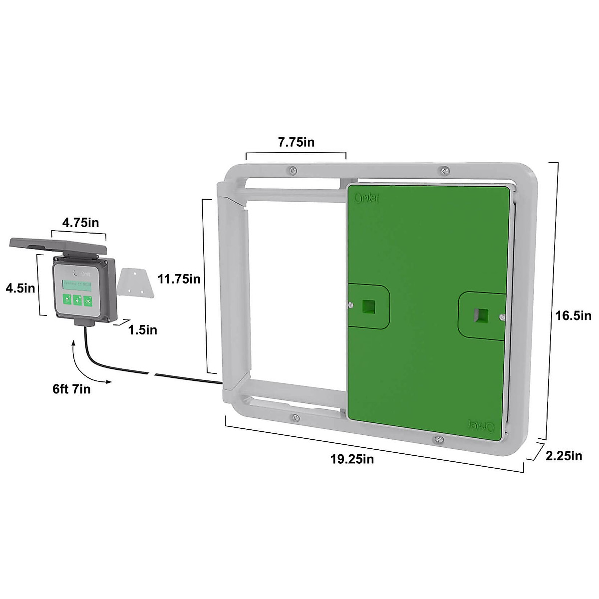 Omlet Automatic Chicken Coop Door Opener Operated by Light Sensor or Timer | Easy to Install, No Maintenance Required | Improves Coop Security and Insulation | Built-in Safety Sensors | Green