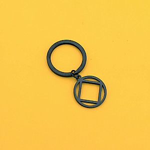 Recovery Gifts NA Jewelry Narcotics Anonymous Necklace Keychain 12 Step Addict Jewelry Recovery Sobriety Gift(NA Keychain Black)