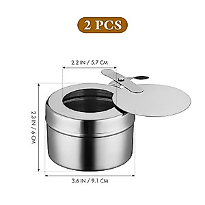 Abaodam 2pcs Buffet Warmer Warming Trays for buffets Party Stove Food Parties Fuel cans Holder Set Chafing Dish- Stainless Steel Fuel Holder with Cover Chafer Canned Heat Fuel