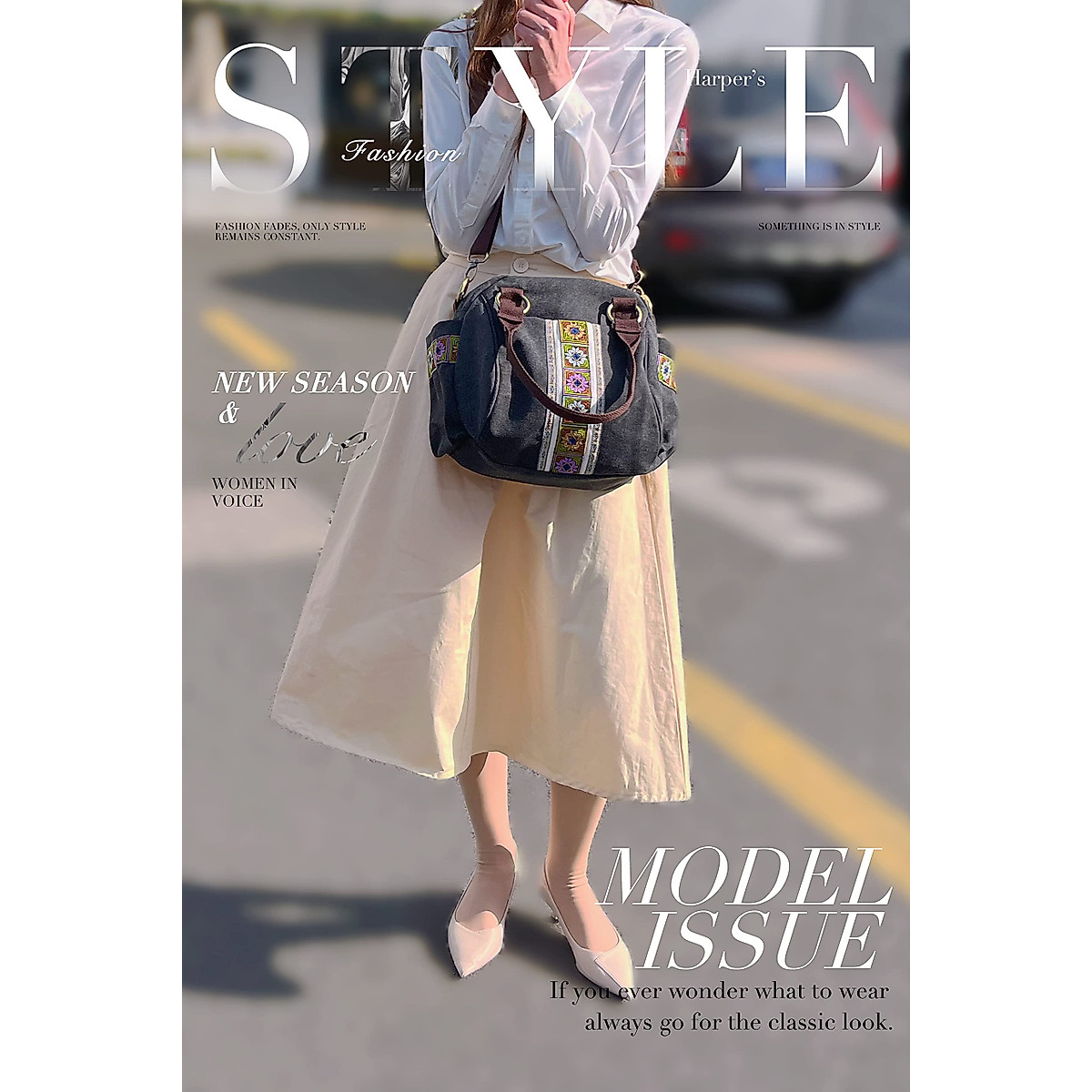 Women Canvas Top-Handle Handbag, Vintage Heavy-duty Crossbody Bag Tote Handbag