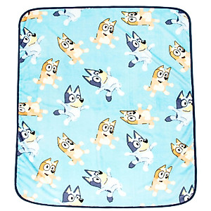 Jay Franco Bluey and Bingo 40 x 50 Inch Plush Travel Throw - Kids Super Soft Bedding