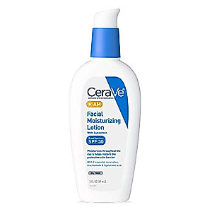 CeraVe AM Facial Moisturizing Lotion SPF 30 | Oil-Free Face Moisturizer with Sunscreen | Non-Comedogenic | 3 Ounce