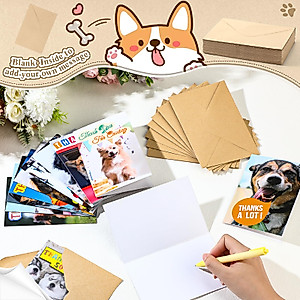 Motiskyy 48 Set Dog Thank You Cards with Envelopes 4 x 6 in Puppy Animal Themed Cards Blank Inside Dog Note Cards Funny Greeting Card for Gratitude, Recognition, Appreciation