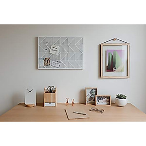 Umbra Trigon, Wall Mounted Bulletin Board, Magnetic Board, and Message Board, White