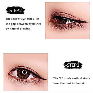 TBUIALL Waterproof Mascara 4d Fiber Mascara Black Volume and Length Not Easy to Fall off Liquid Eyeliner Set Mascara No Smudging Thickens Eye Makeup