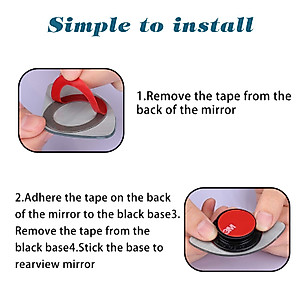 LivTee UTV Rear View Mirror, Fan HD Glass with wide angle Adjustable Stick Compatible with Polaris Motorbike Scooter Quad Cruiser Off Road