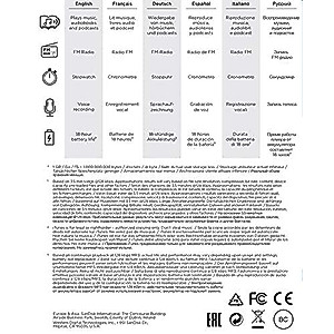 SanDisk 16GB Clip Sport Go MP3 Player, Blue - LED Screen and FM Radio - SDMX30-016G-G46B (Renewed)