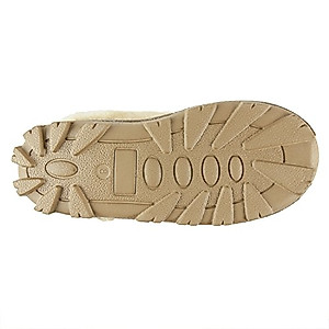 CLPP'LI Womens Slip on Faux Fur Warm Winter Mules Fluffy Suede Comfy Slippers-Tan-8