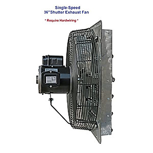 Iliving - 36" Wall Mounted Shutter Exhaust Fan - Automatic Shutter - Single Speed - Vent Fan For Home Attic, Shed, or Garage Ventilation, 6128 CFM, 9000 SQF Coverage Area, Silver (ILG8SF36S)