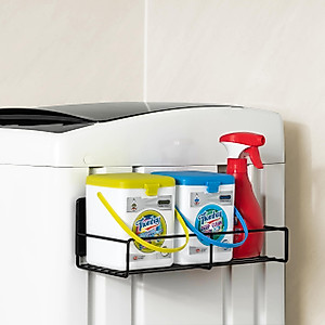 foryoky Strong Magnetic Spice Rack For Refrigerator, Large Size Space Saving Organizer, Durable Shelf for Oven, Fridge - 4 Pack - Iron - Black