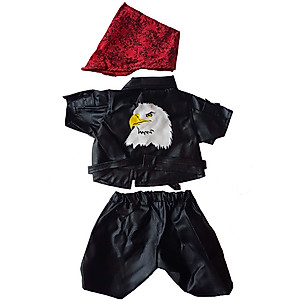 Easy Rider Biker Outfit Teddy Bear Clothes Fits Most 14" - 18" Build-a-bear and Make Your Own Stuffed Animals