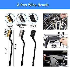 20Pcs Car Wheel Tire Detailing Brush Set,Car Detailing kit,Car Detailing Brushes,Auto Detailing Drill Brush Set,17" Long Handle Rim Wheel Brush,Tire Brush,Car Cleaning Kit for Wheels,Interior,Exterior
