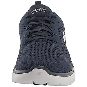Skechers Women's GO Walk 6-Bold Vision Sneaker, Navy/White, 6