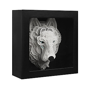SIWEME 3D Puzzle for Adults&Kids, Funny Jigsaw Puzzle DIY Animal Paper Craft Kit 3D Paper Puzzle Wall Art Decor (Wolf)