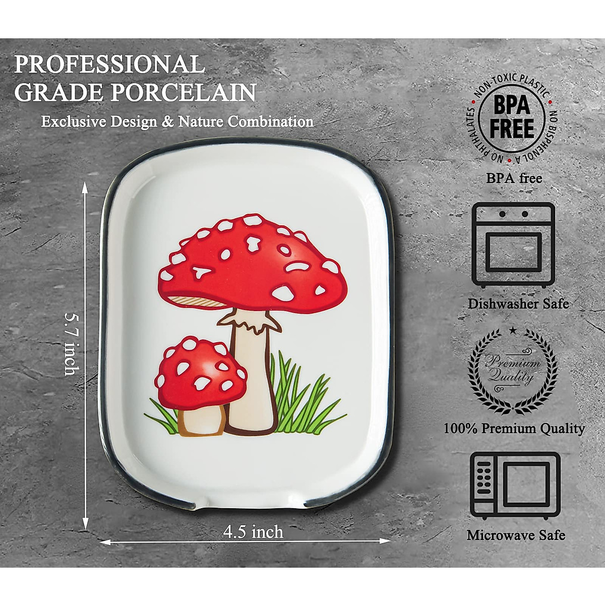 Ceramic Spoon Rest for Stove Top, Large Spoon Holder, Mushroom Spoon Rest for Kitchen Counter, Farmhouse Coffee Spoon Rest Kitchen Décor