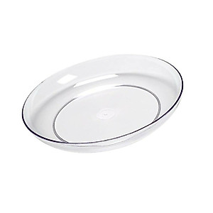 WGV 6" Inches Clear Hard Plastic Floral Decoration Designer Dish Plate, Plant Saucer Tray, Wedding Decor Centerpieces Pack of 24 Pieces