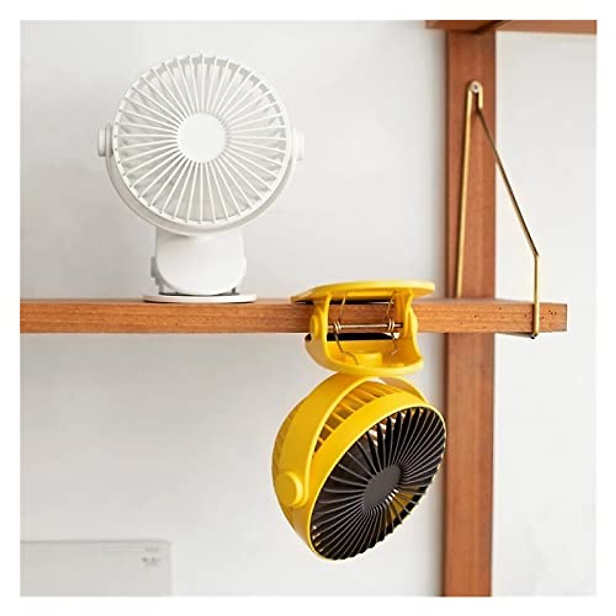 JKYYDS Fan - USB Rechargeable Desk Fan Clip-on Mini Desk Fan 360 Degree Rotation Adjustable Clip-on Fan Student Dormitory (Color : Red Fan)