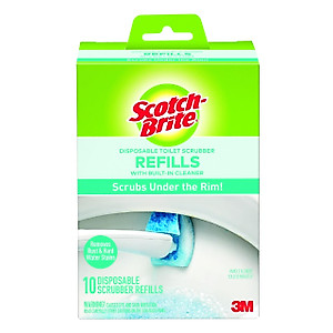 Scotch-Brite Disposable Toilet Scrubber Refills, Removes Rust & Hard Water Stains, 10 Disposable Refills