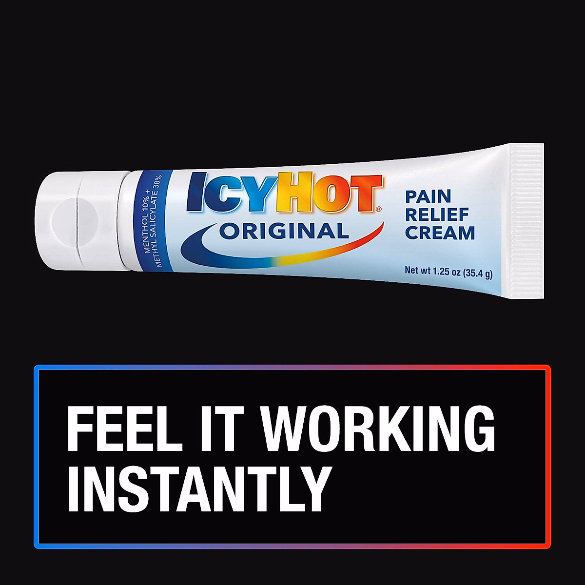 Icy Hot Original Pain Relieving Cream 1.25 oz. Powerful Pain Relief for Muscles & Joints White