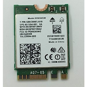 867Mbps Dual Band Wireless-AC 8265NGW WiFi Card for Dell Latitude 5280 5480 5580 7480 Optiplex 7040 7050 Precision 3420 8F3Y8 08F3Y8