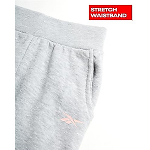 Reebok Baby Girls' Pants Set - 3 Piece Fleece Lined Sweatshirt, Graphic Tee and Jogger Pants for Infant and Toddler (12M-6X), Size 3T, Light Grey Heather