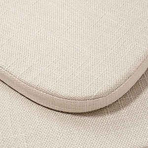 Tromlycs U Shaped Kitchen Chair Seat Cushion Pad for Dining Room Chairs with Ties 15x16 inches White Beige
