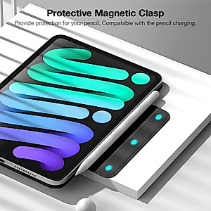 SURPHY Slim Magnetic Case for iPad Mini 6 Case (8.3" 2021), Strong Magnetic Smart Cover (with Microfiber Lining and Magnetic Flap) for iPad Mini 6 6nd Generation (Light Gray)