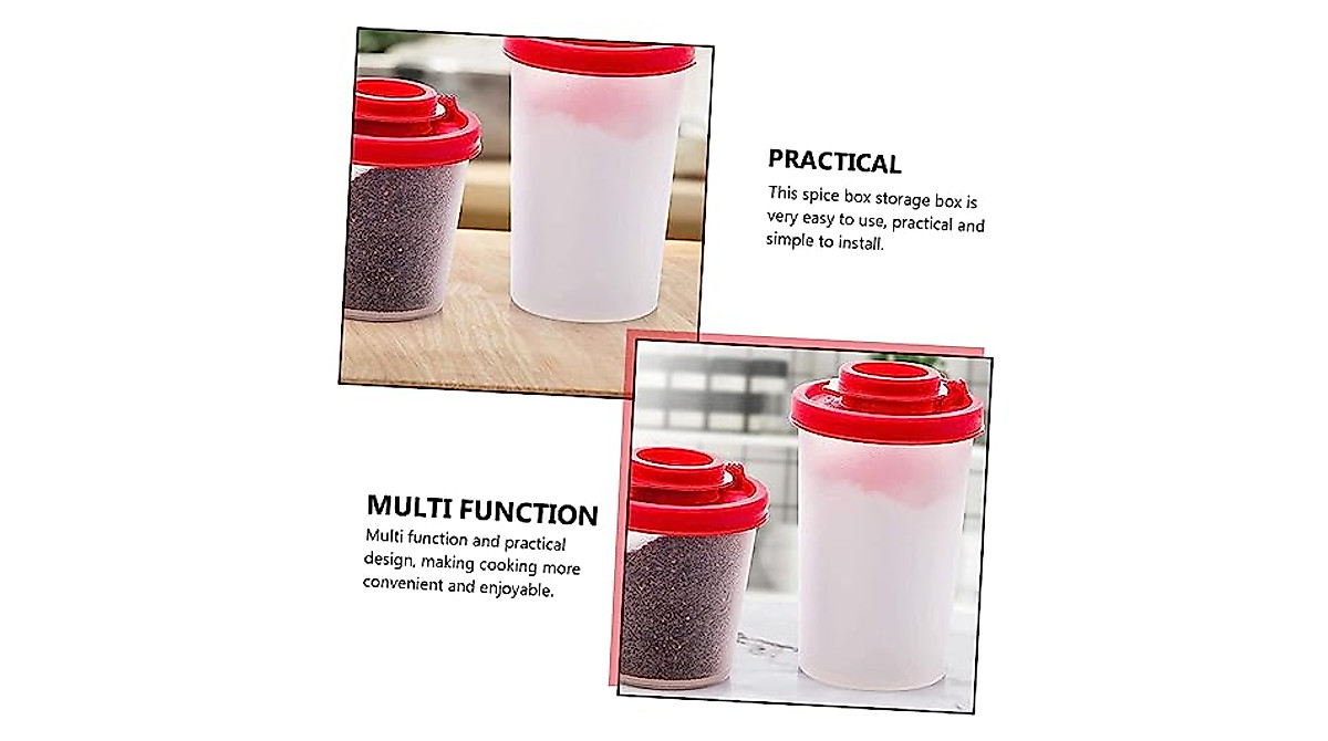 FUOYLOO 2pcs Plastic Shaker Containers for Kitchen Storage