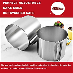 Cake Ring Adjustable Extra high 15cm - Stable Stainless Steel Baking Ring - Cake Ring with Precise Scaling Inside