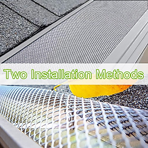 Evcitn Metal 6”x 40Ft Gutter Guard Mesh Roll,DIY Leaf Protection Cover Netting with 50 Fixed Cable Tie,Ideal for Preventing Leaves,Twigs and Debris from Clogging Gutters