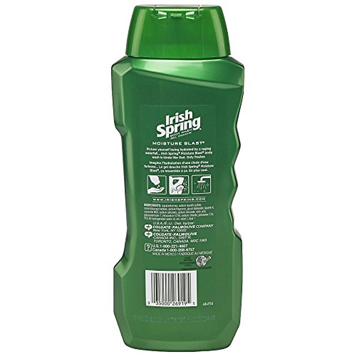 Irish Spring Body Wash, Moisture Blast, 18 fluid ounce, 4 Count (Pack of 1)