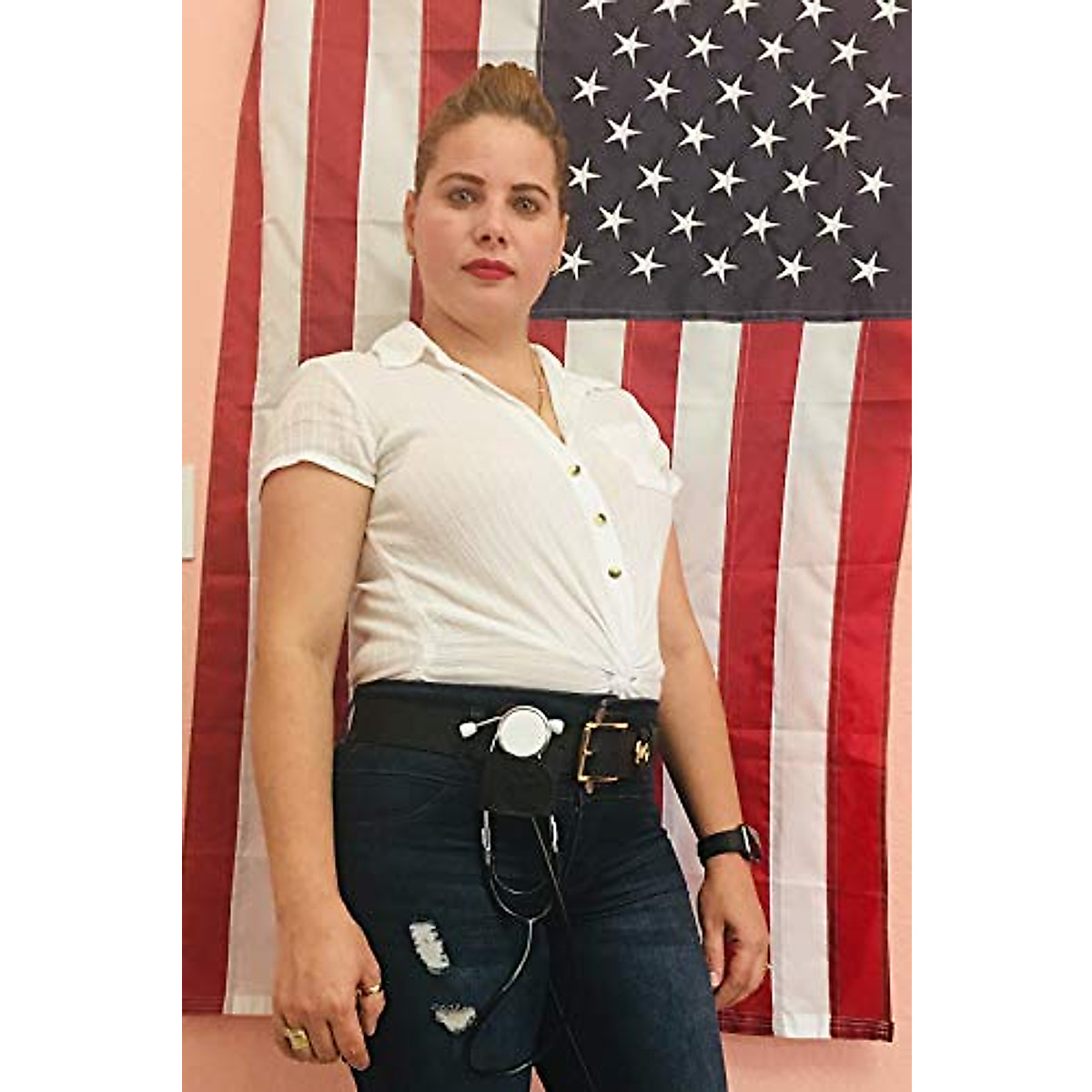 Stethoscope Holder pro with Clip,Handmade in USA Genuine Leather .Perfect for Physicians, Nurses, EMT, Medical Nursing Student (Brown).