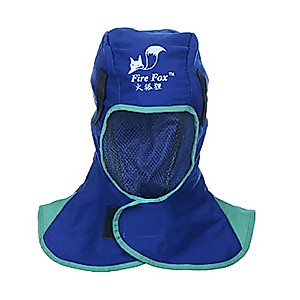 Dovewill Welding Helmet Protective Hood Neck Welder Hat Flame Retardant Cap 2 Colors - Blue