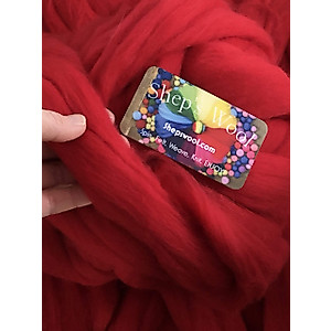 Red Wool Roving, Shep's Wool, Red Roving, Red Spin Wool, Red Felting, Craft Wool, Roving (8 oz)