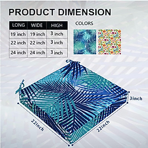 idee-home Outdoor Patio Chair Cushions Set of 2, Outdoor Chair Cushions for Patio Furniture, Replacement Seat Cushions 22 x 22 Waterproof