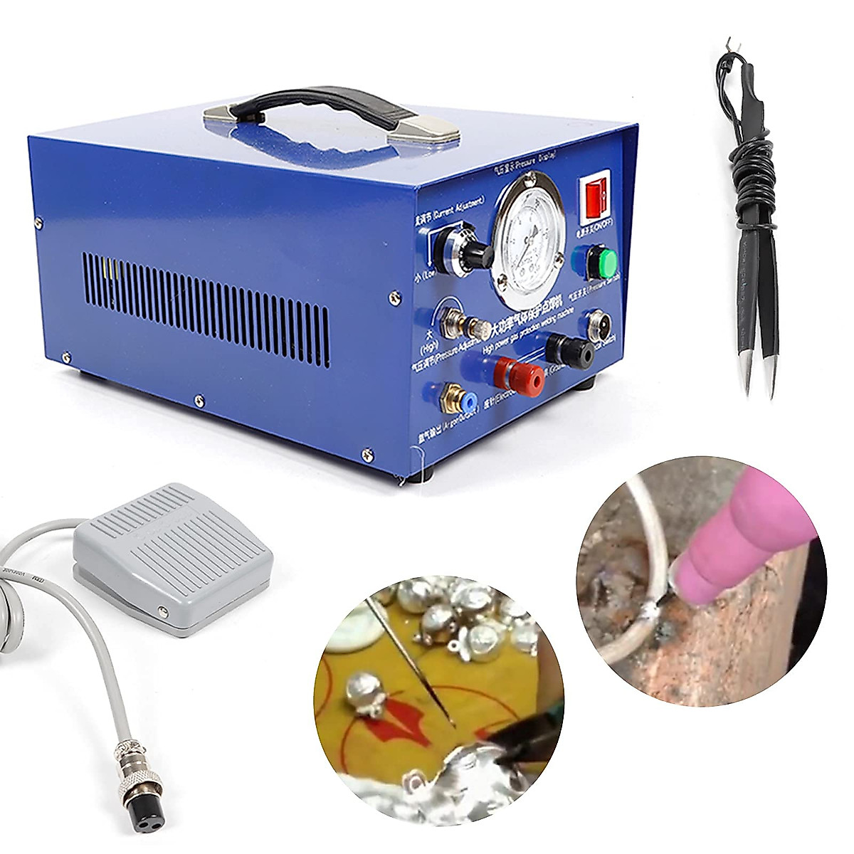 CNCEST Adjustable Pulse Welding Machine,High Power Argon Pulse Jewelry Spot Welder,Portable Spot Welders Soldering Welding Station for for Gold Silver Platinum Palladiu