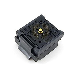 QFN64 Clamshell Programming Adapter Socket/Burning Socket/IC Test Socket QFN-64BT-0.5-01, 64-Pin, 0.5mm Pitch, IC Test Burn-in Socket, Applied to QFN64, MLP64, MLF64 Packages.