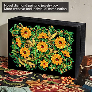Hilitand Manual DIY Exquisite Diamond Painting Storage Organizer Container Kits, 5D Special Shaped Rhinestone Diamond Painting Box Crystal Craft Interior Painting for Earrings,Toys and Makeup Storage