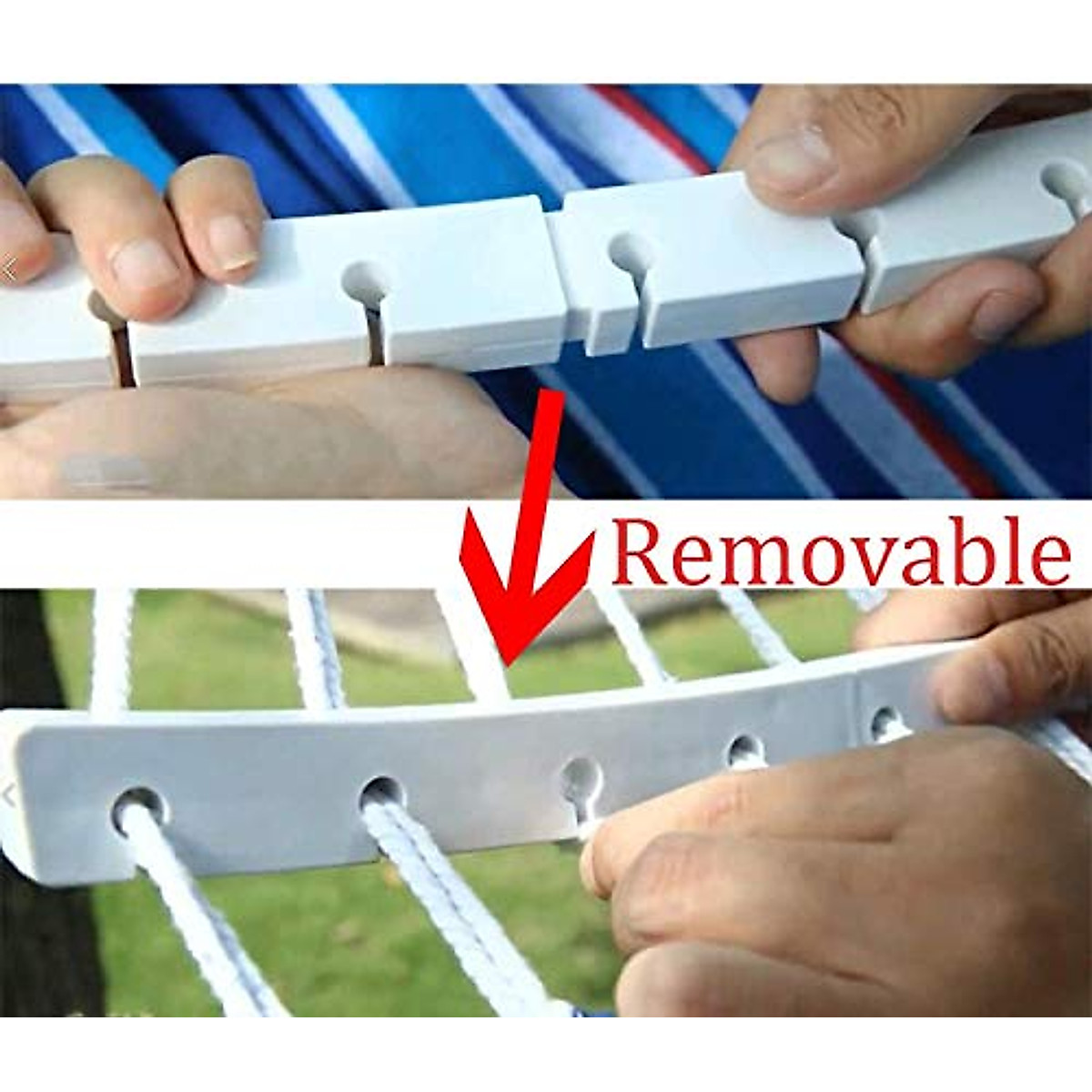 Double Brazilian Hammock 2 Person Canvas Cotton Fabric Hammock with Trees Strap for Patio Garden Balcony Porch Backyard Outdoor and Indoor