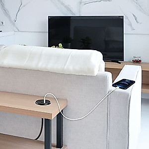 2 inch Desk Power Grommet with QC3.0 Fast Charging USB-A Ports,Recessed Power Socket with 1 Outlet,2 USB-A,6ft 18AWG Cord,Desktop Power Grommet with Ultra Thin Flat Plug,Flush Mount Power Grommet